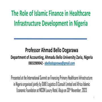 The Role of Islamic Finance in Healthcare Infrastructure Development in ...