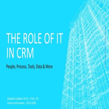 The Role of IT in CRM | PPT
