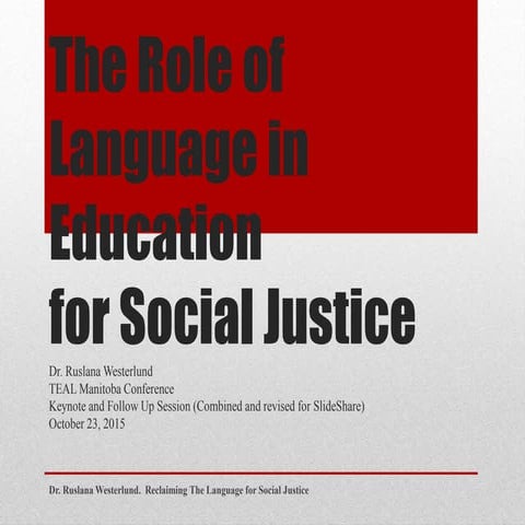The Role of Language in Social Justice in Education | PPTX