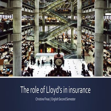The role of lloyd’s in insurance | PPTX