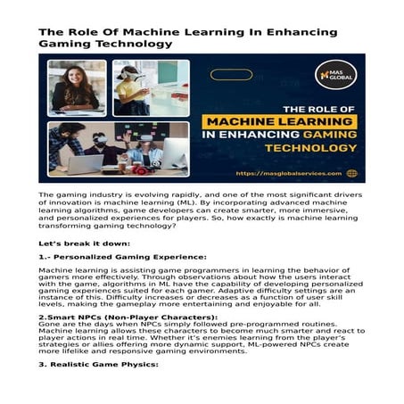 The Role of Machine Learning in Enhancing Gaming Technology | PDF