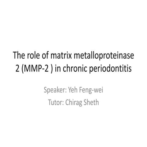 The role of matrix metalloproteinase 2 (mmp 2 | PPTX