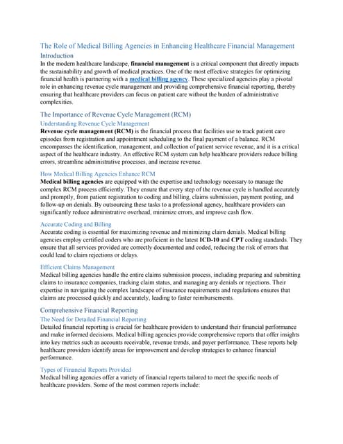Understanding the Difference Between Medical Billing and Revenue Cycle Management | PDF