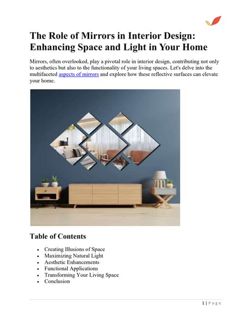 Wall Mirrors That Can Simply Change The Look Of Your Space.pptx