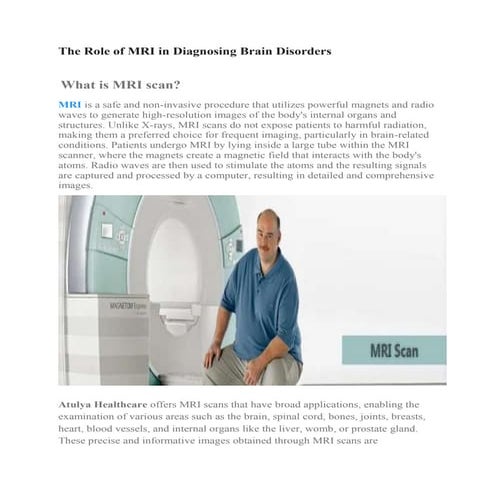 The Role of MRI in Diagnosing Brain Disorders.docx | Brain and Nervous ...