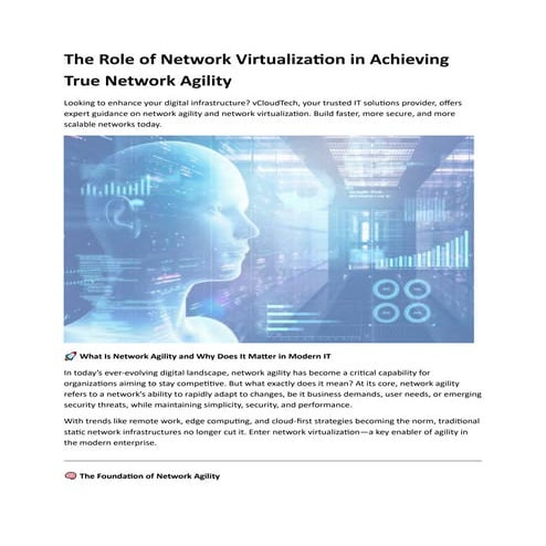 The Role of Network Virtualization in Achieving True Network Agility | PDF