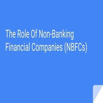 The Role of Non-Banking Financial Companies (NBFCs) | PDF | Business ...