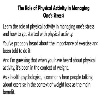 The role of Physical Activity in managing one’s stress.pptx