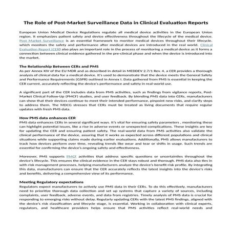 The Role of Post Market Surveillance Data in Clinical Evaluation Reports.docx