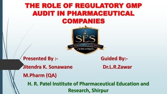 Audits in pharmaceutical industry | PPTX