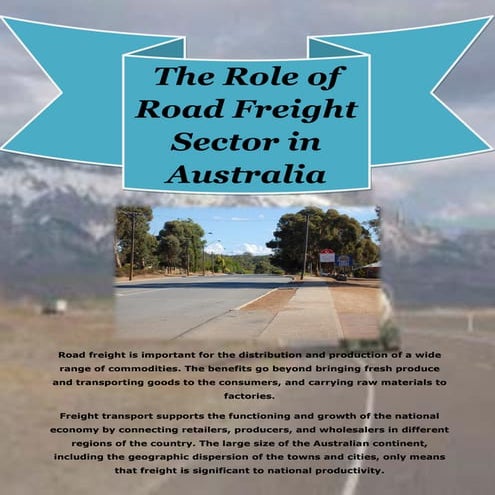 The role of road freight sector in australia | PDF