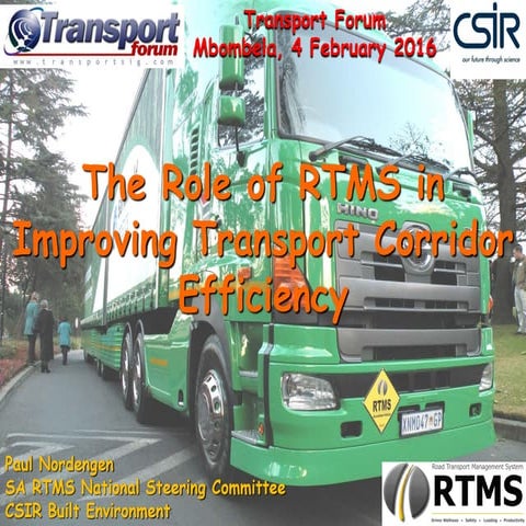 The role of RTMS in improving transport corridor efficiency | PDF
