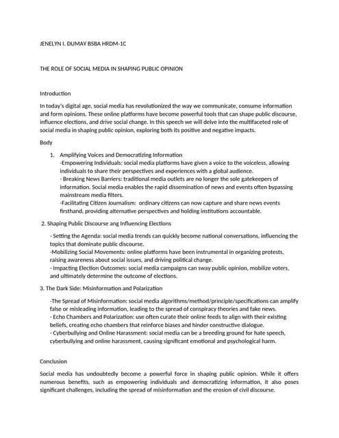 role of media in current scenario | PPT