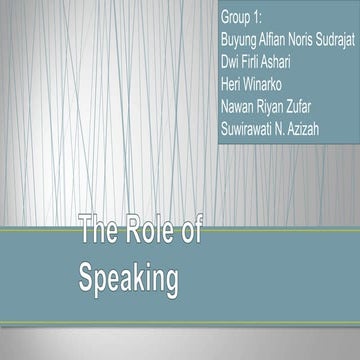 The Role of Speaking | PPT