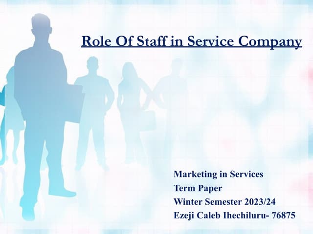 Employees role in service delivery | PPTX