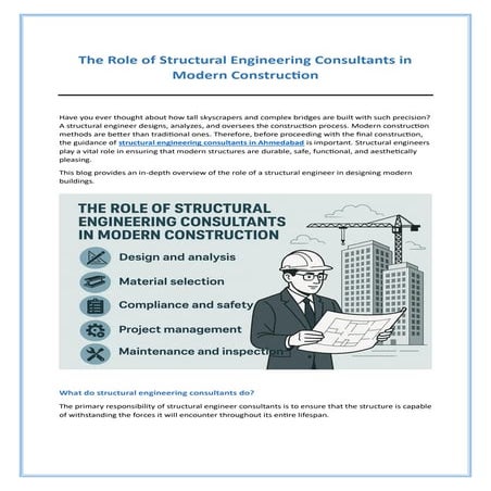 The Role of Structural Engineering Consultants in Modern Construction | PDF