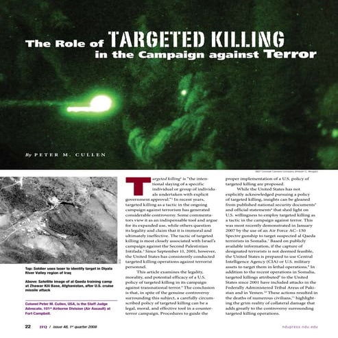 The Role Of Targeted Killing In The Campaign Against Terror | PDF