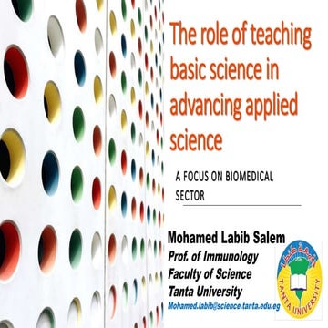 The role of teaching basic science in advancing applied science by Prof ...