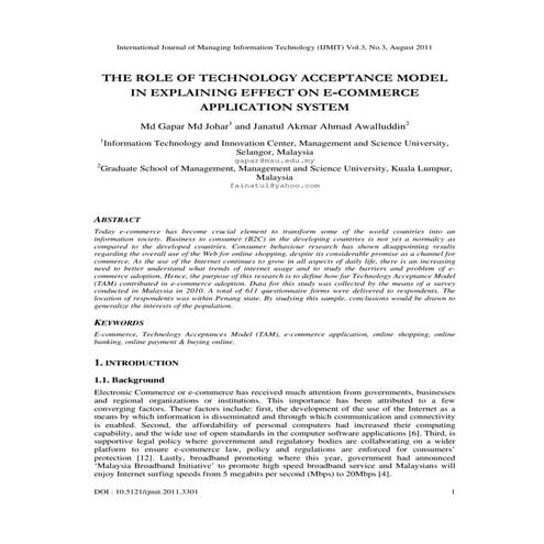 The Role of Technology Acceptance Model in Explaining Effect on E ...