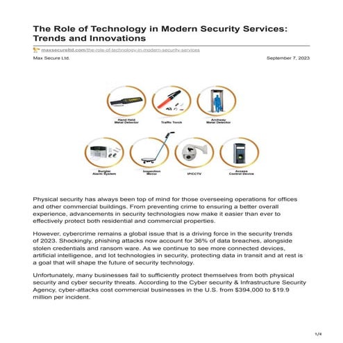 The Role of Technology in Modern Security Services Trends and ...