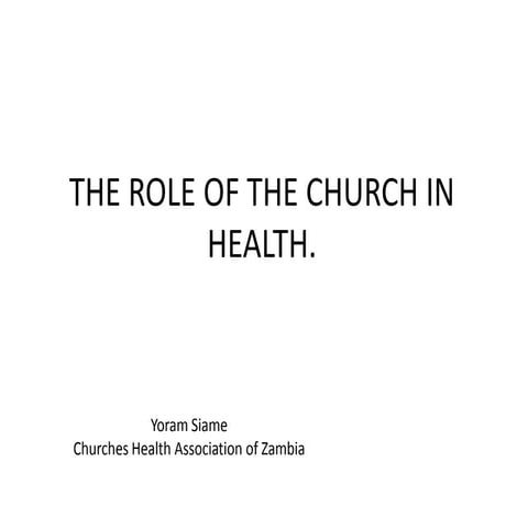 The role of the church in health | PDF
