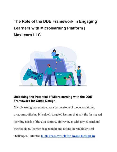 The Secret to Successful Gamified Learning_ The DDE Framework ...