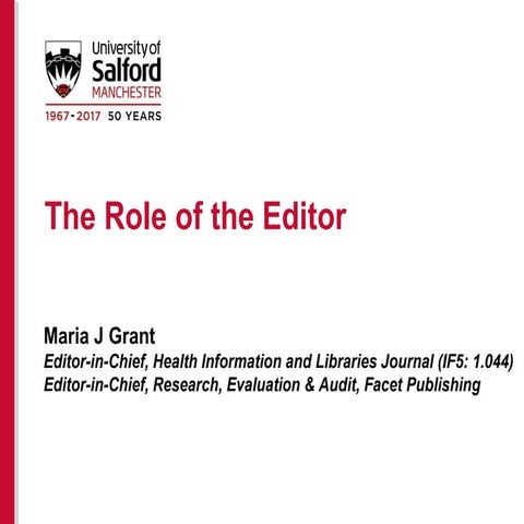 The Role of the Editor | PPT