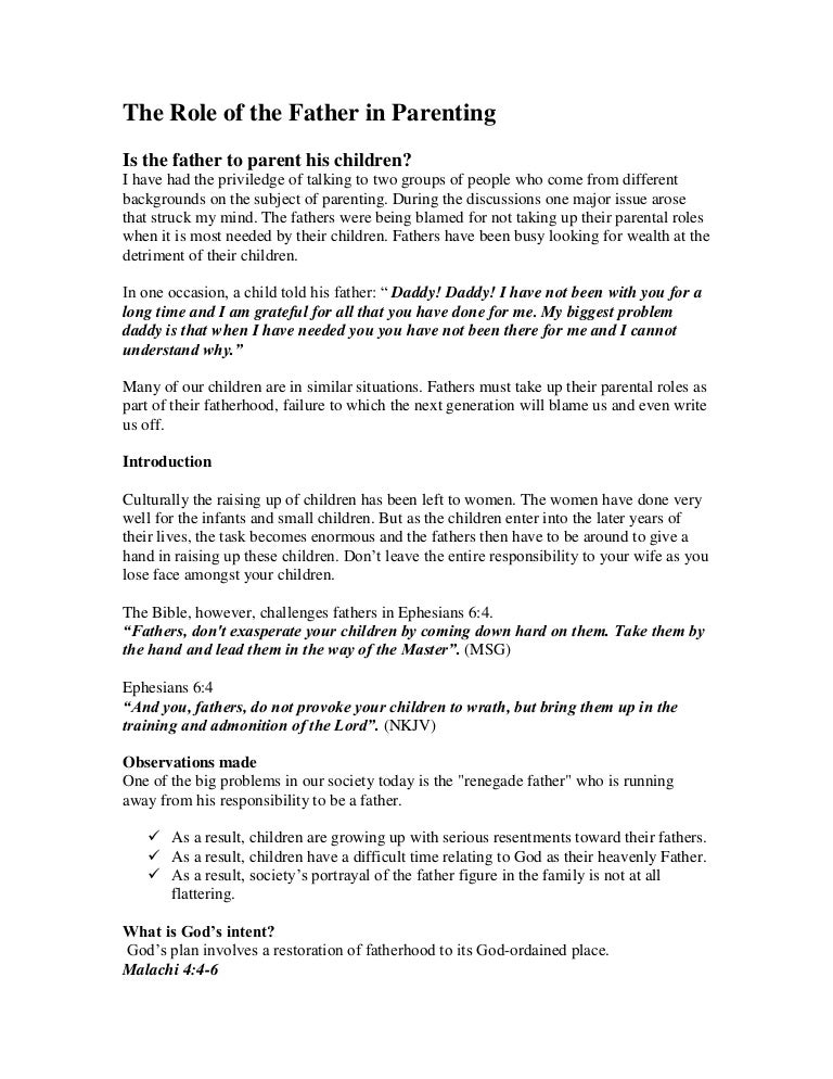 The role of the father in parenting