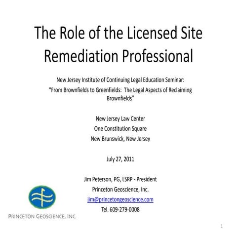 The Role Of The LSRP in Brownfields Remediation | PPTX | Developmental ...