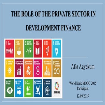 The role of the private sector in development finance_MOOC project | PPTX