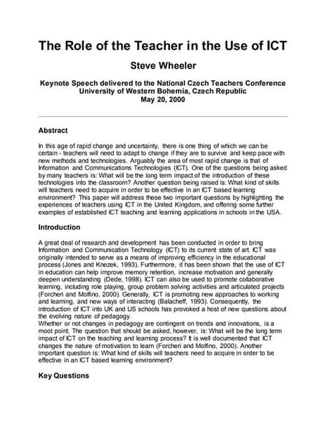 Issues And Challenges In Teaching And Learning Ict