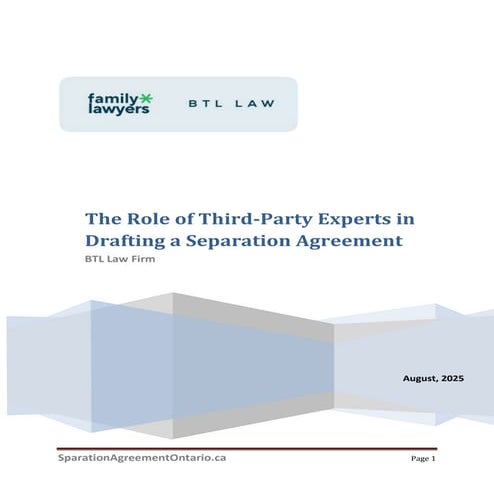 The Role of Third-Party Experts in Drafting a Separation Agreement | PDF