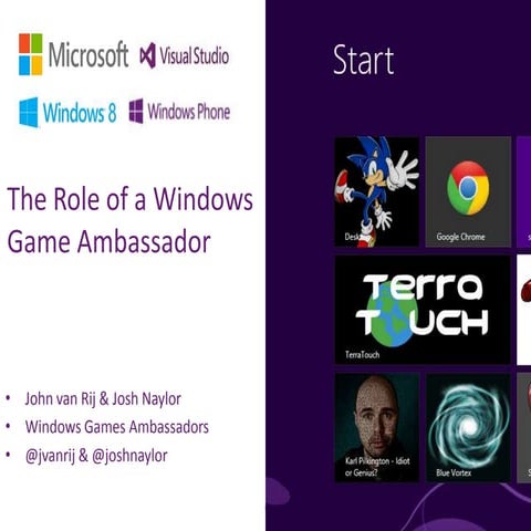 The role of windows games ambassadors | PPTX