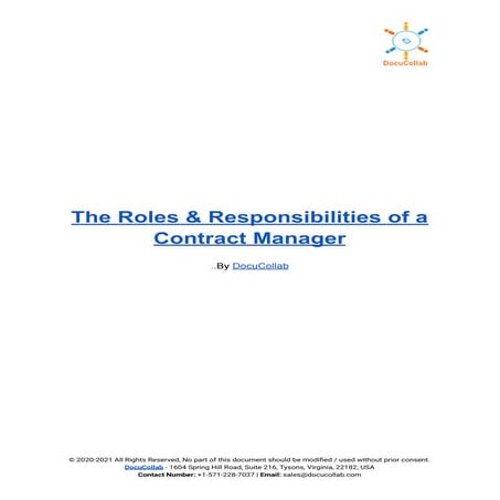 The roles & responsibilities of a contract manager | PDF