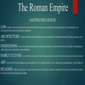 The roman empire lasting influences | PPTX