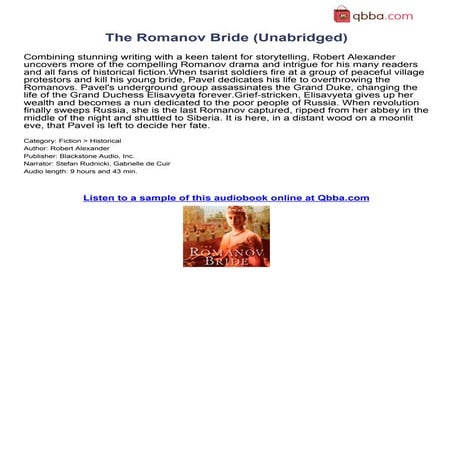 The romanov bride unabridged audio book | PDF