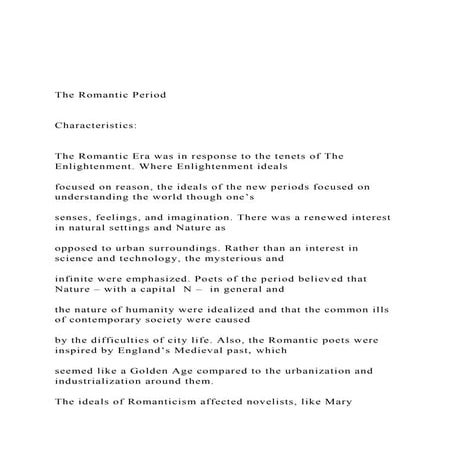 The Romantic Period Characteristics The Roman.docx