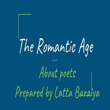 The romantic poets | PPTX