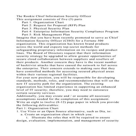 The Rookie Chief Information Security OfficerThis assignment consi.docx