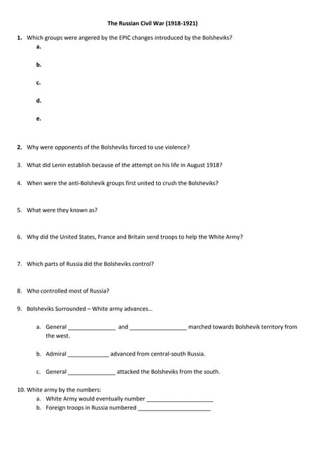 Civil War in Russia | PPT