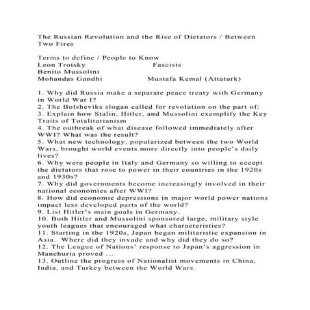 The Russian Revolution and the Rise of Dictators Between Two Fires.docx