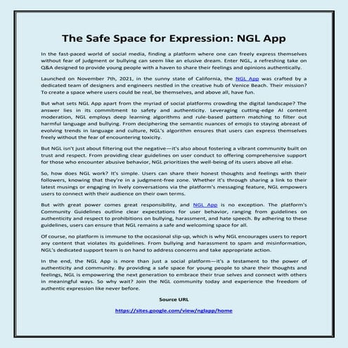 NGL App The Anonymous Messaging App..... | PDF