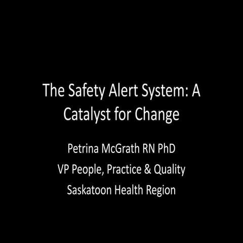 The safety alert system a catalyst for change | PDF