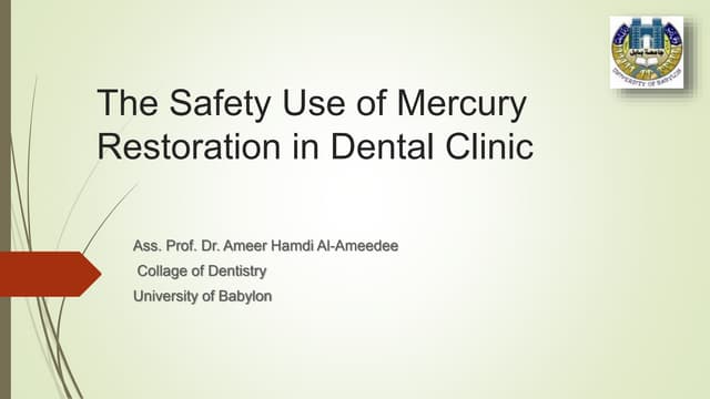 Mercury hazards and toxicity | PPTX