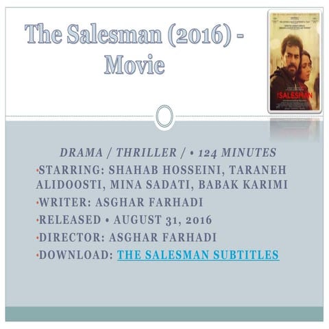 The salesman (2016) movie | PPTX
