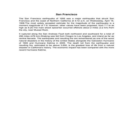 San Francisco earthquake 1906 | PPT