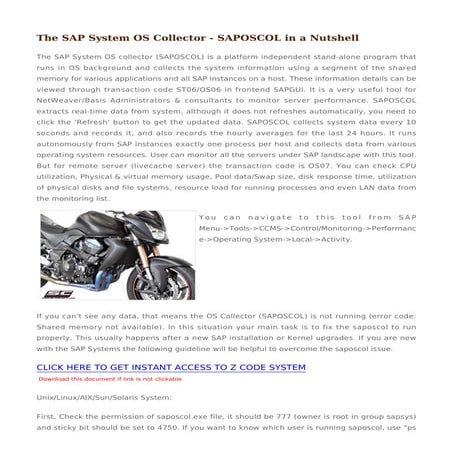 The sap system os collector saposcol in a nutshell | PDF
