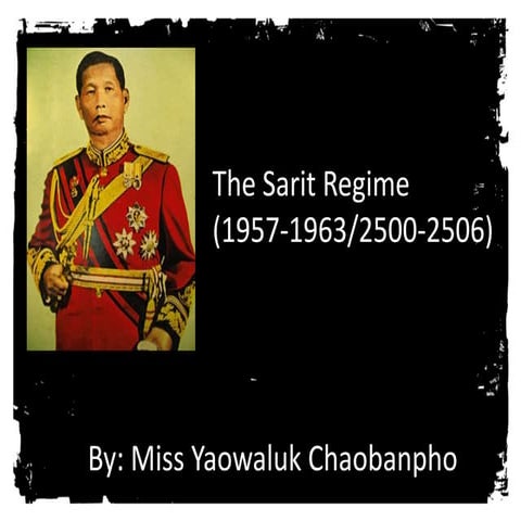 The sarit regime | PDF