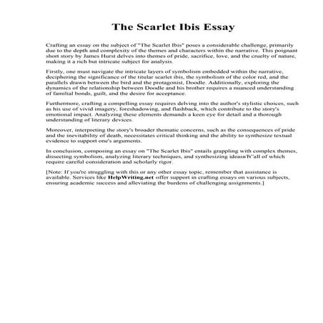 The Scarlet Ibis Essay.pdf