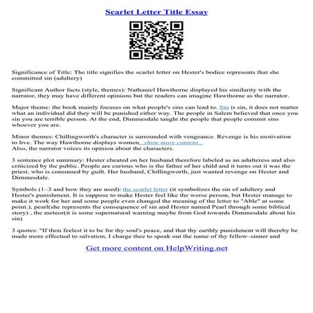 The Scarlett Letter by Nathaniel Hawthorne | PPTX